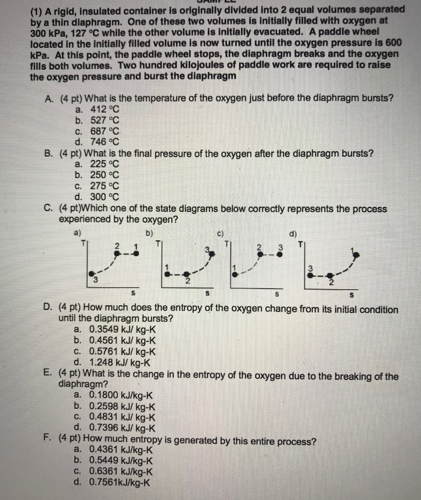 Solved (1) A rigid, insulated container is originally | Chegg.com