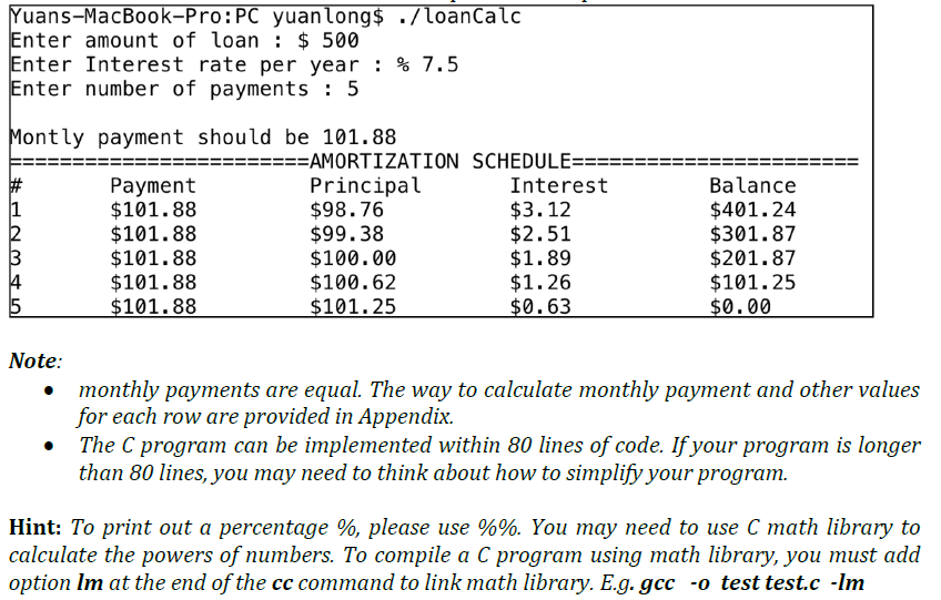 Solved **Please provide me with the C program | Chegg.com