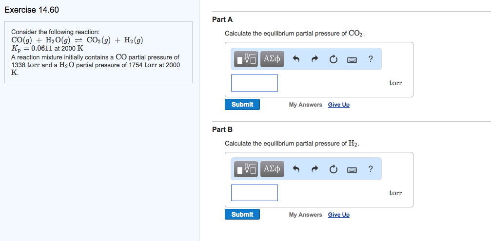 Solved Consider the following reaction: CO(g) + H_2O(s) | Chegg.com