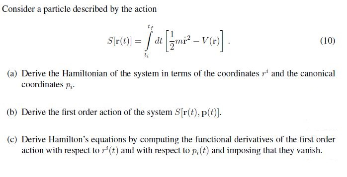 Solved Consider a particle described by the action S[r(t)] | Chegg.com