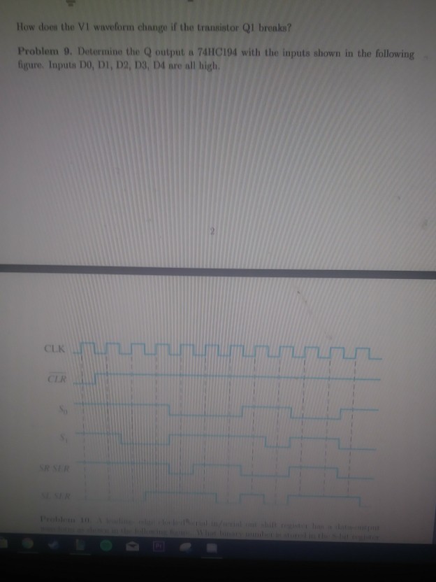 Solved wn Problem 9. Determine the Q output a 74HC194 with | Chegg.com