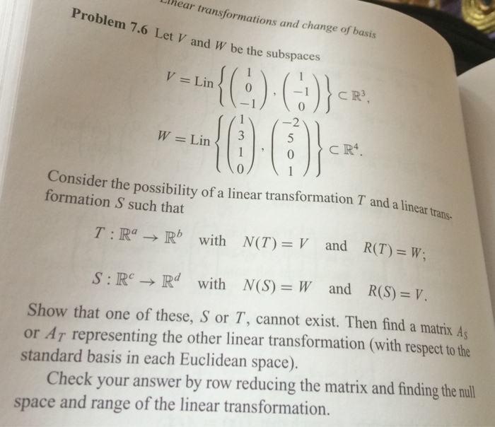 Solved Let V and W be the subspaces Consider the possibility | Chegg.com