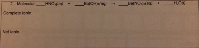 Solved Molecular Complete Ionic Net Ionic | Chegg.com