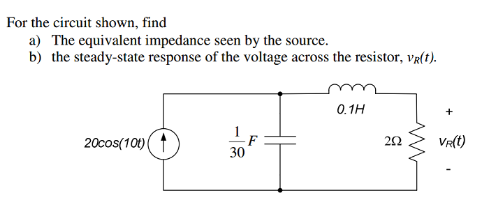 Solved For the circuit, FindA. The equivalent impedance | Chegg.com