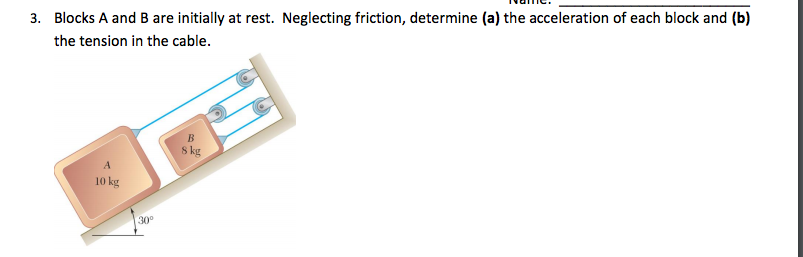 Solved Blocks A and B are initially at rest. Neglecting | Chegg.com