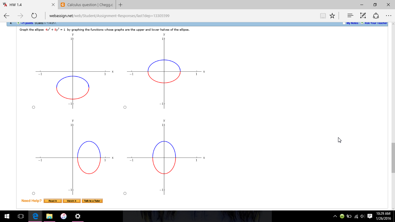 Solved Graph the elipse 4x^2+8y^2=1 by graphing the | Chegg.com