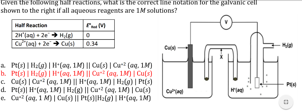 Line Notation For Galvanic Cell Answered: What Is The Line Notation
