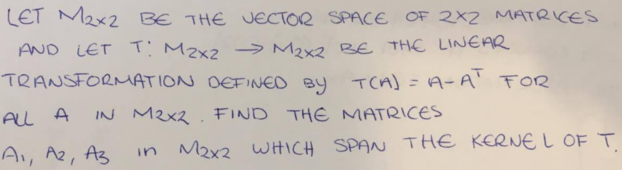 Solved Let M_2x2 Be the vector space of 2x2 matrices and let | Chegg.com
