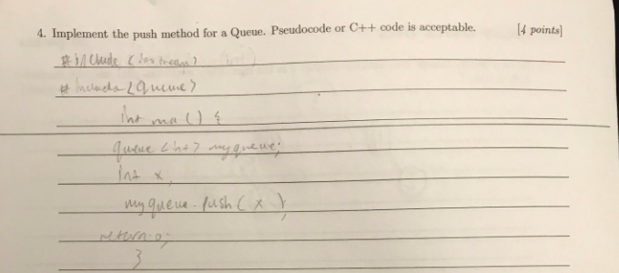 Solved 4 Implement The Push Method For A Queue Pseudocode