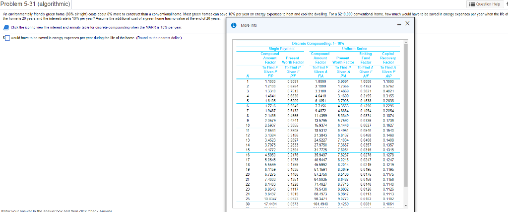Solved , Problem 5-31 (algorithmic) EQuestion Hep /n | Chegg.com