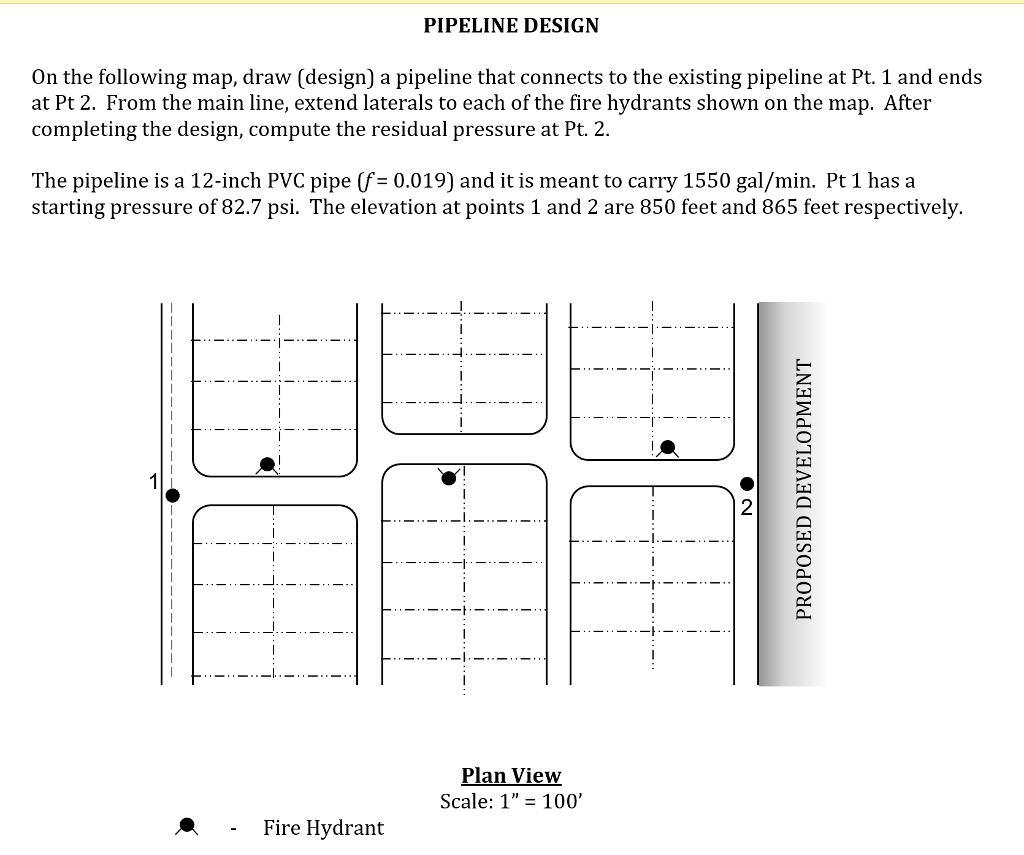 Solved PIPELINE DESIGN On the following map, draw (design) a | Chegg.com
