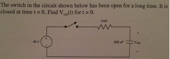 Solved The switch in the circuit shown below has been open | Chegg.com
