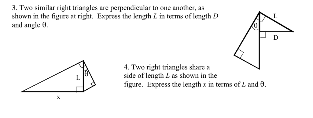 Solved 3. Two similar right triangles are perpendicular to | Chegg.com