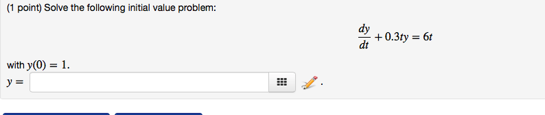 Solved (1 point Solve the following initial value problem: | Chegg.com