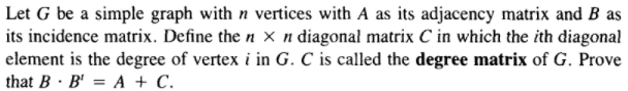 Solved Let G be a simple graph with n vertices with A as its | Chegg.com