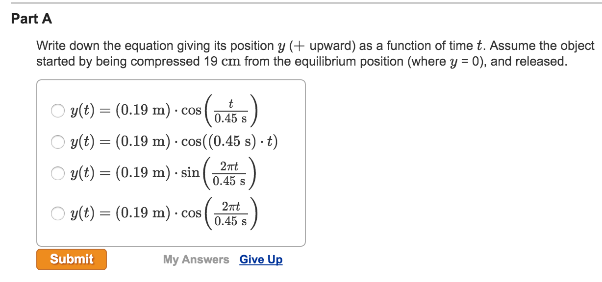 Solved A 1.6 kg object oscillates at the end of a vertically | Chegg.com