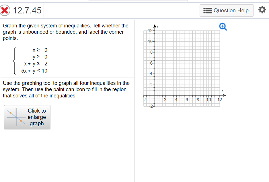 Solved 12.7.45 Question Help Graph the given system of | Chegg.com