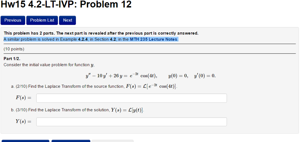 Solved This problem has 2 parts. The next part is revealed | Chegg.com