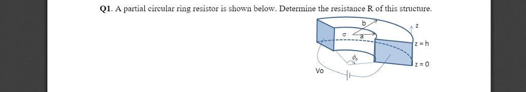 Solved A partial circular ring resistor is shown below. | Chegg.com
