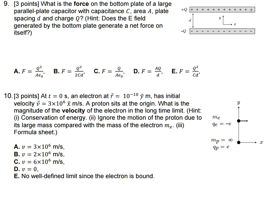 Solved What is the force on the bottom plate of a large | Chegg.com