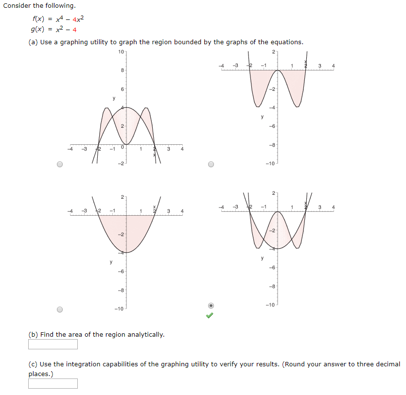 Solved Consider the following. f(x) = x^4 - 4x^2 g(x) = | Chegg.com