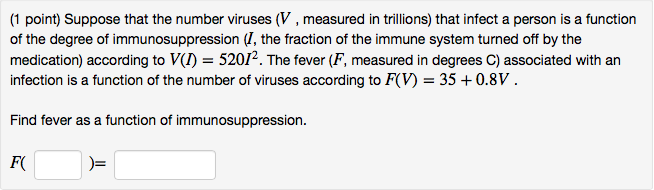 Solved Suppose that the number viruses (V, measured in | Chegg.com