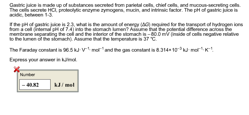 Solved Gastric juice is made up of substances secreted from | Chegg.com
