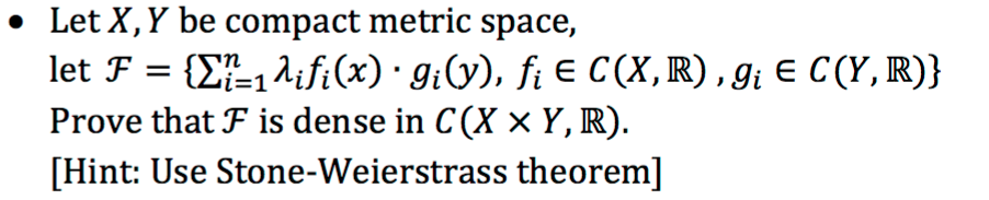 Solved * Let X,Y be compact metric space, i-1 ^ili Prove | Chegg.com