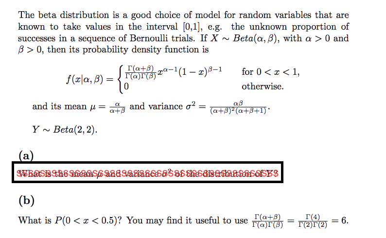 Solved The beta distribution is a good choice of model for | Chegg.com