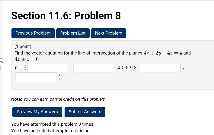 Solved Section 11.6: Problem 8 Previous Problem Problem List | Chegg.com