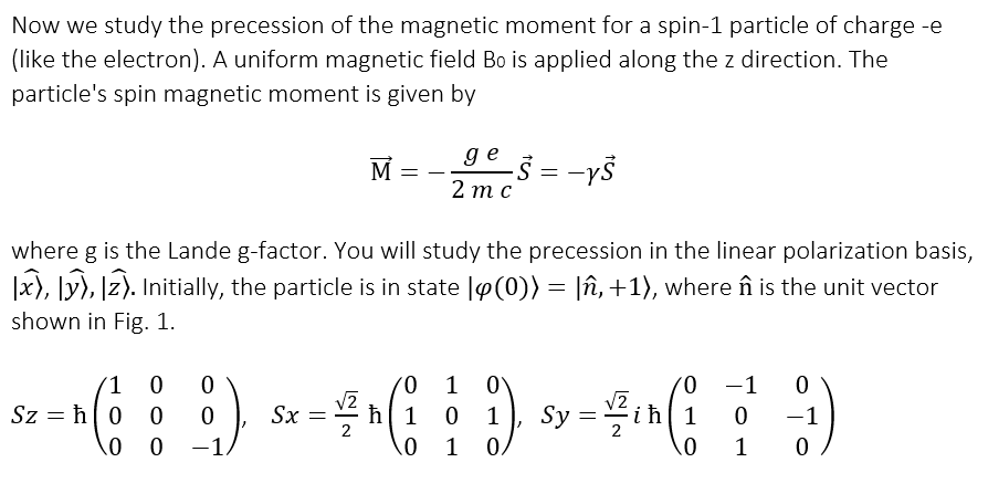 Now we study the precession of the magnetic moment | Chegg.com