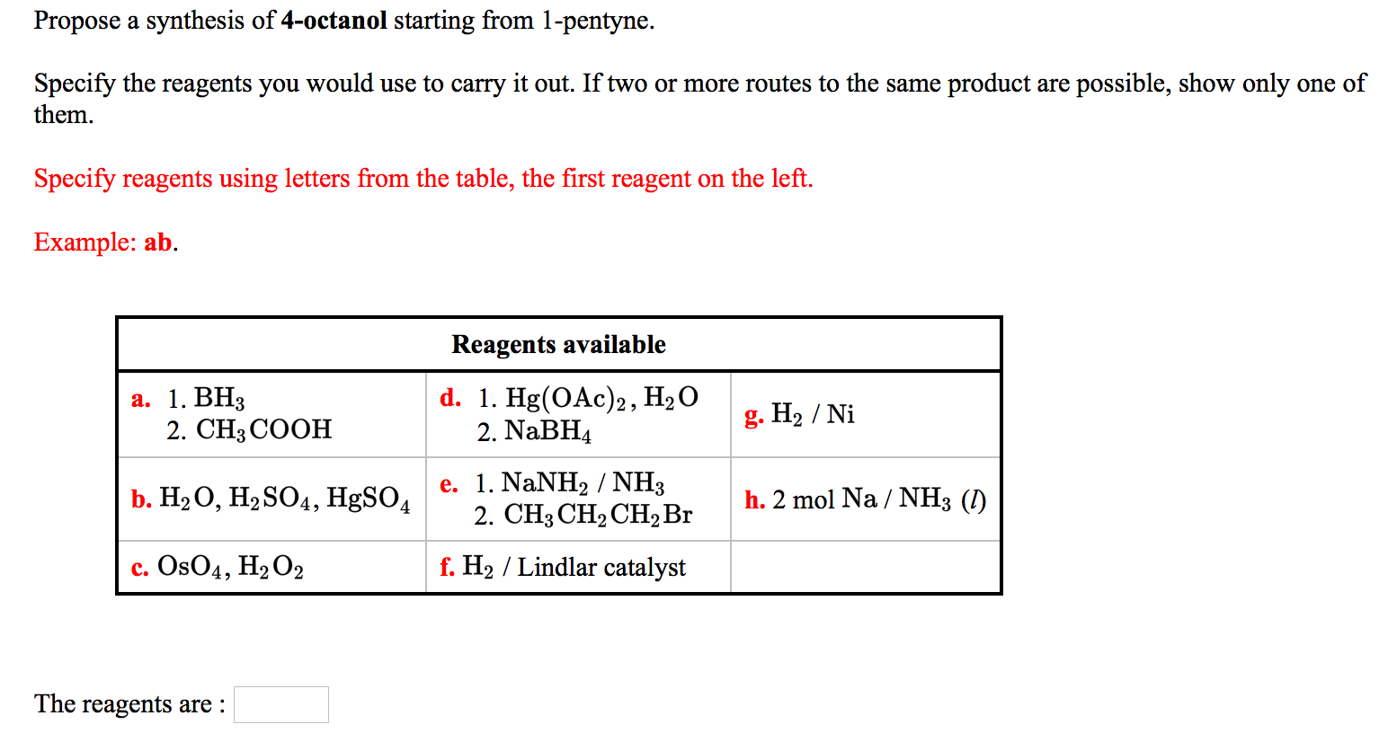 Solved Propose a synthesis of 4-octanol starting from | Chegg.com