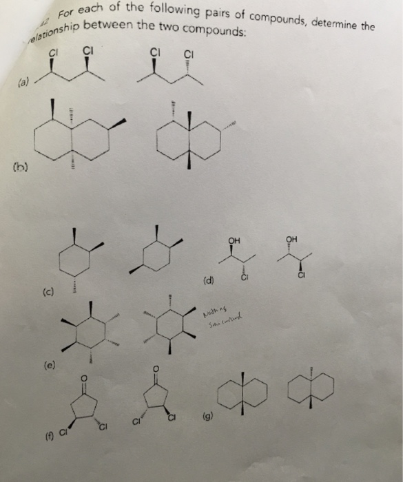 Solved For each of the following pairs of compound determine | Chegg.com