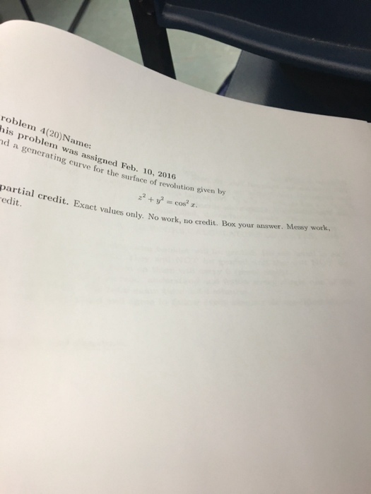 Solved A Generating Curve For The Surface Of Revolution