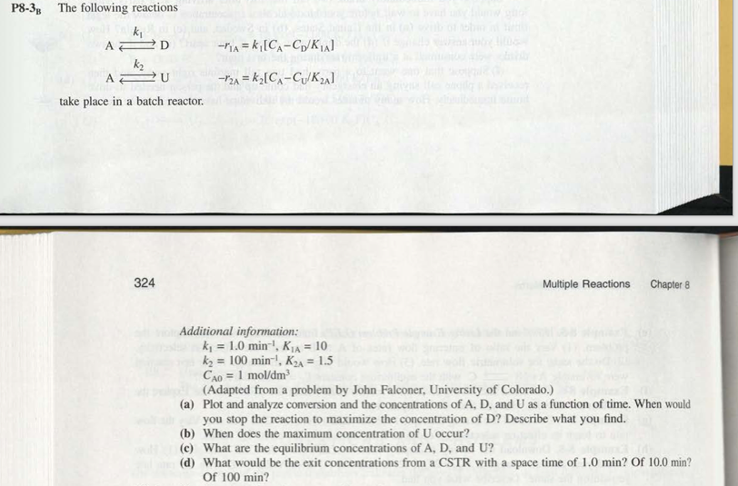 Solved P8-38 The following reactions A2D-1A = | Chegg.com