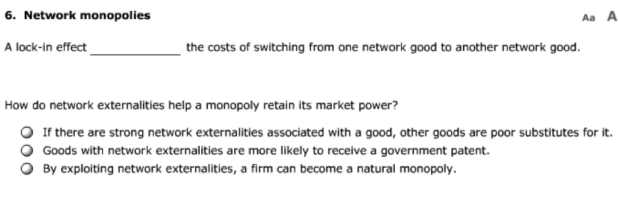 Solved Network monopolies A lock-ln effect the costs of | Chegg.com