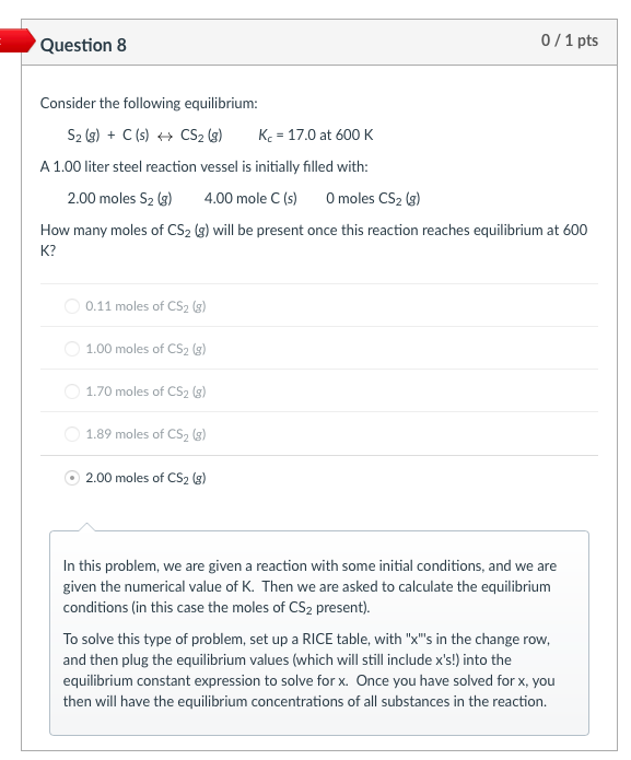 Solved Question 8 0/1 pts Consider the following | Chegg.com
