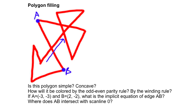 Solved Computer Grahics, Polygon filling, using odd-even | Chegg.com