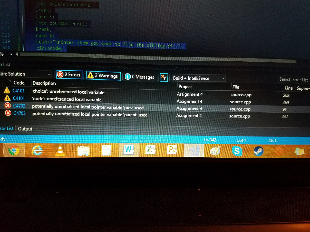 Solved Having issue with a code im working on, and getting | Chegg.com