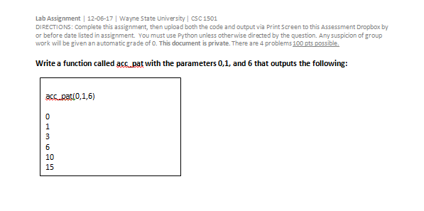 Solved Lab Assignment: Discrete Math and Patterns Detecting | Chegg.com