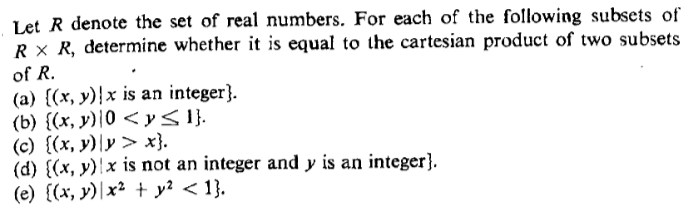 Solved Let R denote the set of real numbers. For each of the | Chegg.com