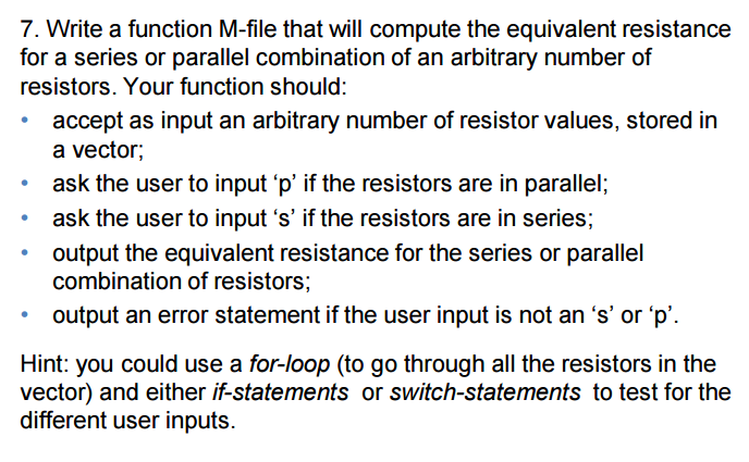 Write A Function M File That Will Compute The