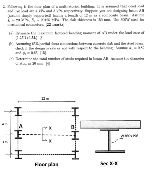 Solved 2. Following is the floor plan of a multi-storied | Chegg.com