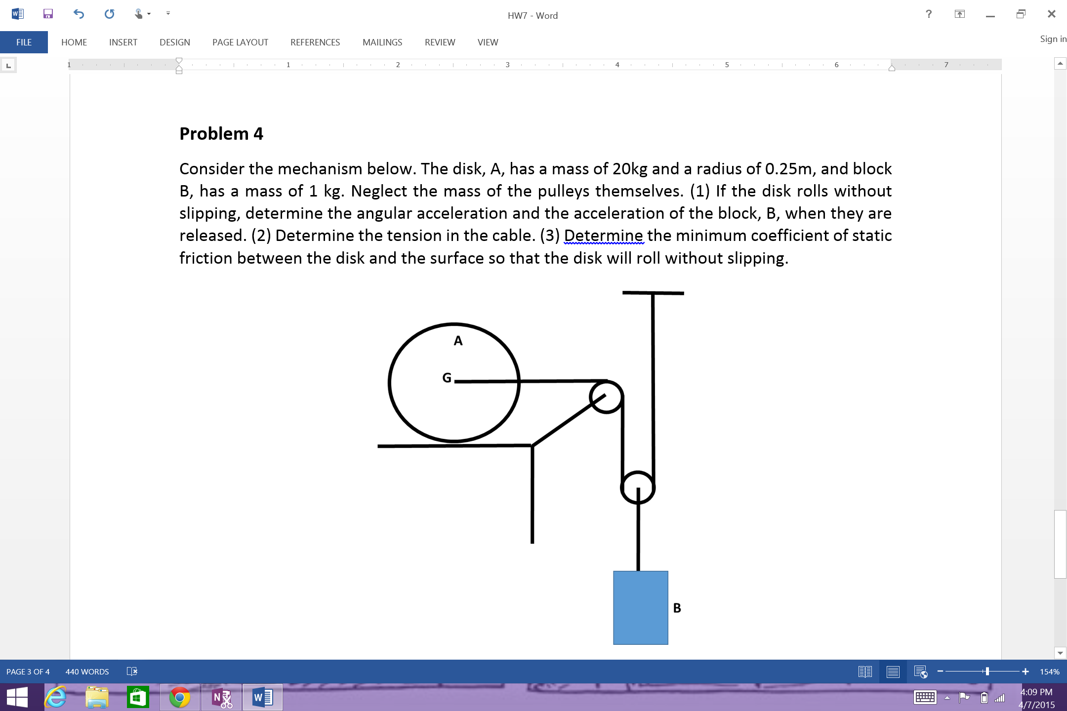 Solved Consider the mechanism below. The disk, A, has a mass | Chegg.com