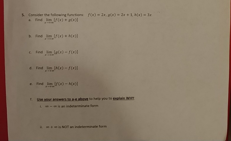 Solved 5. Consider the following functions: f(x)-2x, g(x) 2x | Chegg.com