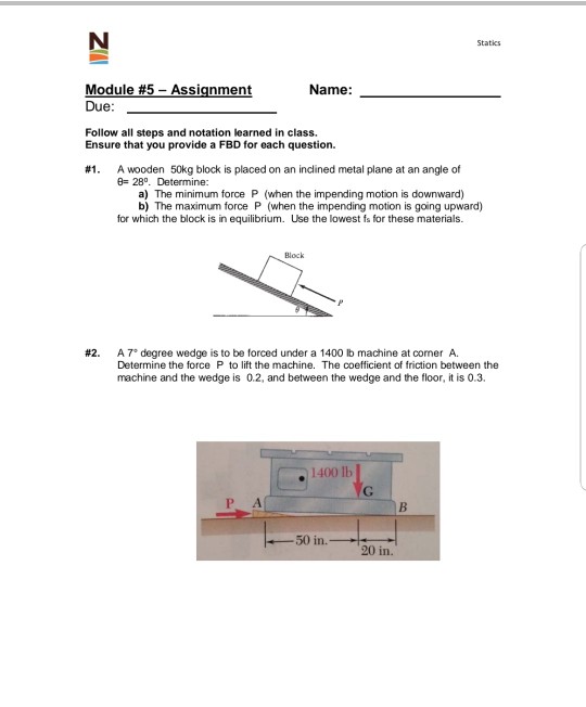 Solved Statics Name: Module #5-Assignment Due: Follow all | Chegg.com