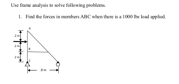 Solved Use frame analysis to solve following problems. 1. | Chegg.com
