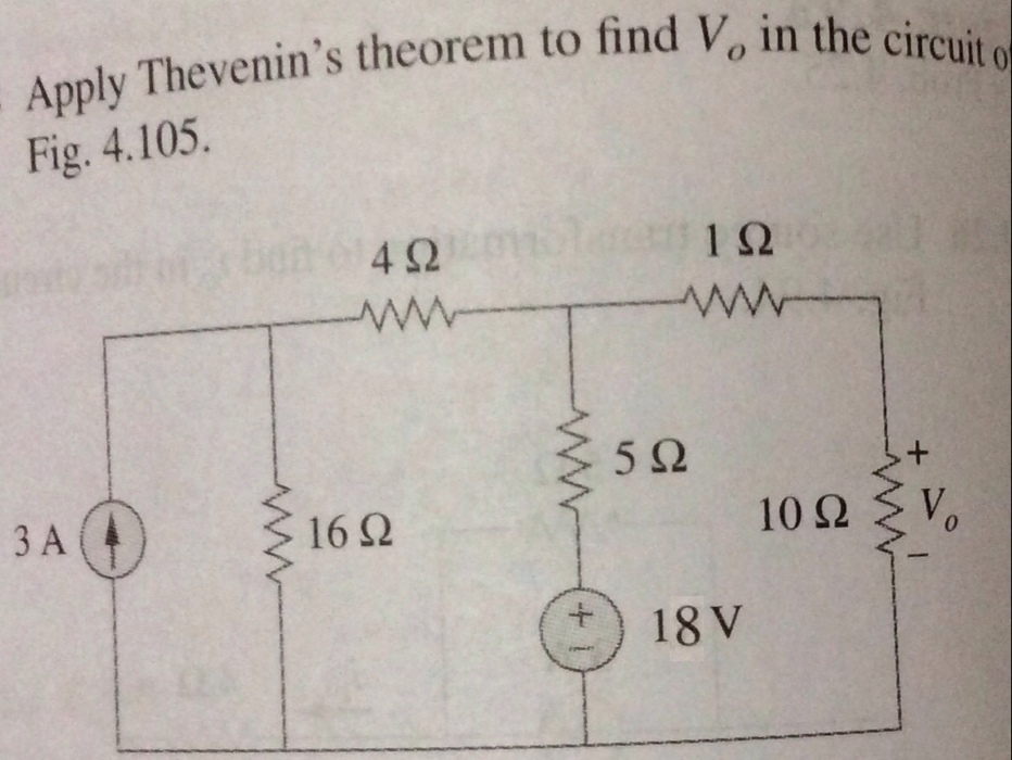 Solved Apply Thevenin's theorem to find Vo in the circuit | Chegg.com Solved Apply Thevenin's theorem to find Vo in the circuit | Chegg.com