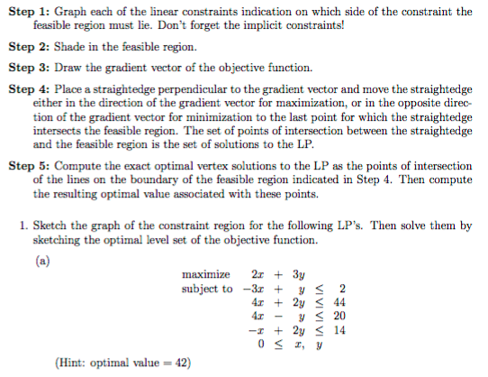Solved Step 1 Graph Each Of The Linear Constraints