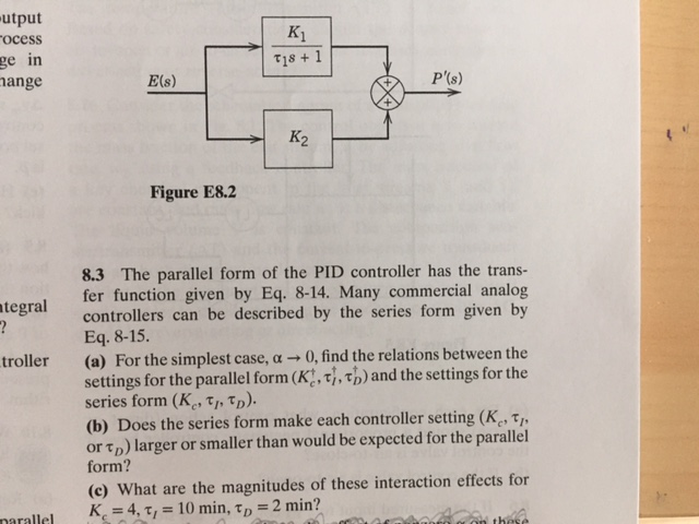Solved utput ocess ge in ange E(s) Figure E8.2 8.3 The | Chegg.com